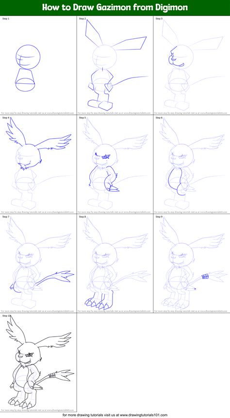 How To Draw Gazimon From Digimon Digimon Step By Step
