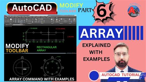 AutoCAD TUTORIAL | Modify Toolbar | Array Command | Part-6 | #youtube #3dsmax #autocadtutorial ...