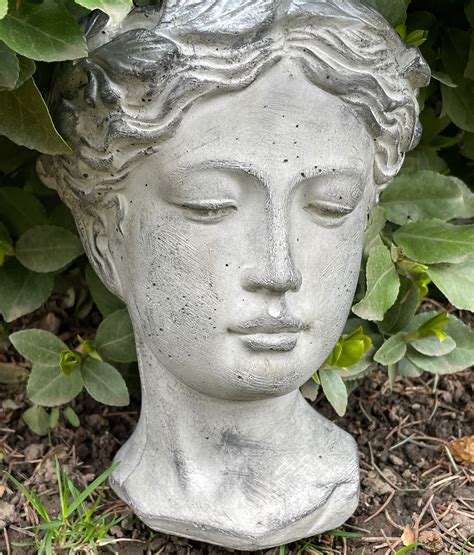 Female Head Planter Concrete Head Planter Pop Art Goddess Planter
