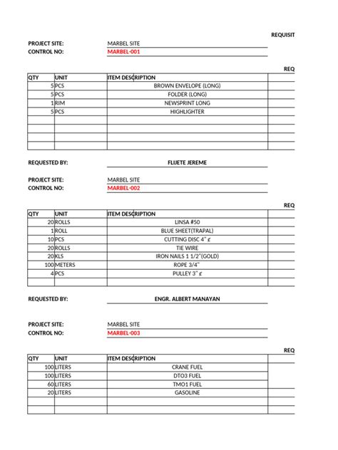 Requisition Form 1 Pdf Building Engineering Civil Engineering