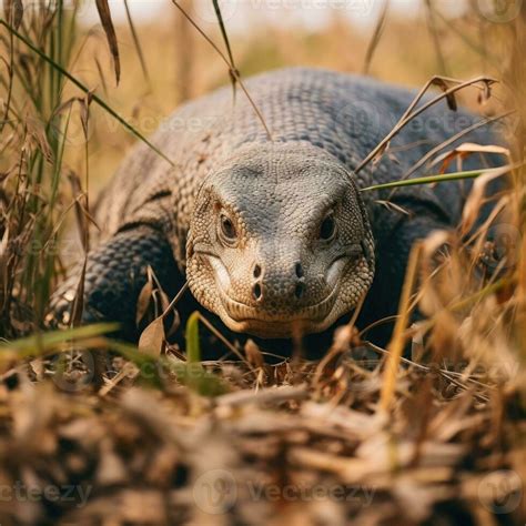 Komodo Dragon Hidden Predator Photography Grass National Geographic
