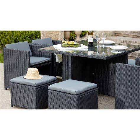 Table De Jardin Carrée En Résine Et Verre Biarritz