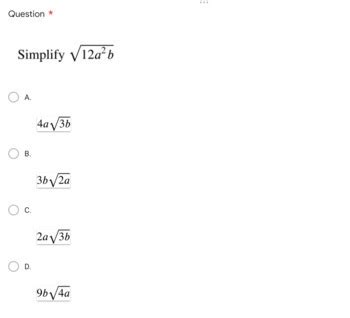 Nrn2 Algebra 1 Unit 1 Lesson 6 Daily Grade Simplifying Radicals