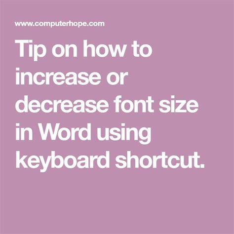 Increase Or Decrease Font Size In Word Using Keyboard Shortcut