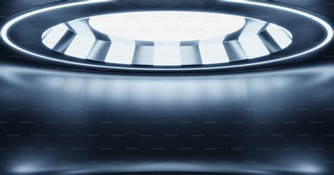 텅 빈 짙은 파란색 스튜디오 룸 파란색으로 조명이 켜진 미래형 공상 과학 소설 큰 홀 룸 디자인을 위한 미래 배경 3d 렌더링 사진 Unsplash의 콘크리트 이미지