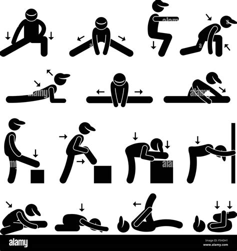 Body Stretching Exercise Stick Figure Pictogram Icon Stock Vector Art