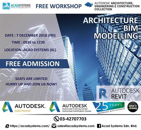 [kl] Revit Architecture Bim Modeling Free Workshop Acad Systems Autodesk Gold Partner