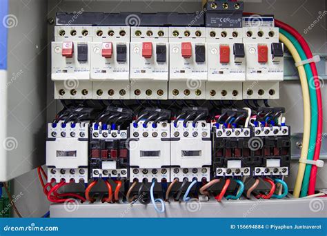 Control Voltage Switchboard With Circuit Breakers Editorial Stock Image
