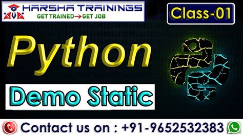 Python Class 01 Python Demo Satic Programming Tutorial For Beginners Evening Batch Youtube