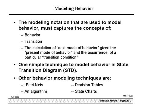 Lesson 13 Dynamic Models Object Oriented Modeling Full