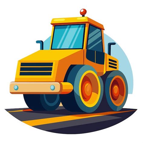 Illustration Vectorielle De Style Dessin Animé De Road Roller Clipart