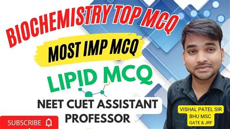 Part 3 Biochemistry Mcq Lipid Mcq Neet Cuet Gate Csir Assistant