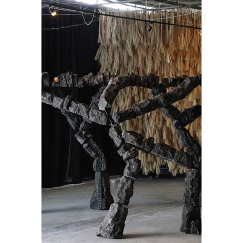 Hyphae Branch Like Structure Black Basalt Sculpture By Andres Monnier