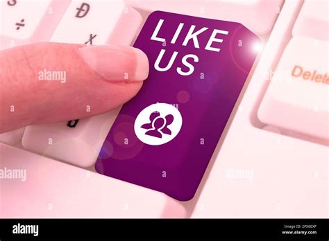 Writing Displaying Text Like Us Conceptual Photo Asking To Follow On