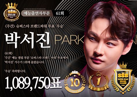 박서진 61회차 예능 셀럽 최고 미남 16회차 현역가왕2 부문 슈퍼스타 브랜드파워 투표 1위 슈퍼스타 투표 결과 이수현 기자 톱스타뉴스 엔터가요1위