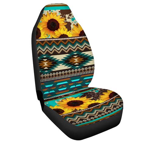 Jeiento Southwest Aztec Car Seat Covers Front Seats Only Sunflower