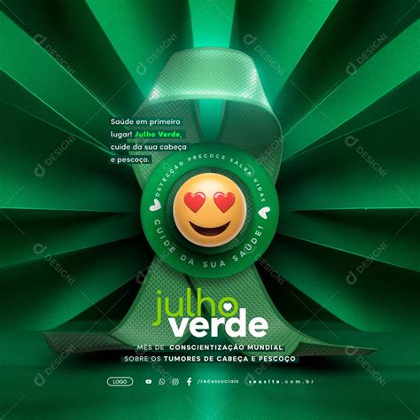 Julho Verde Detecção Precoce Salva Social Media PSD Editável download Designi