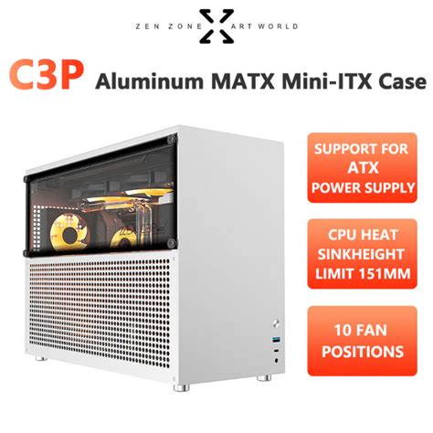 Zzaw C3p Matx Computer Case All Aluminum Mini Itx Chassis Support 40