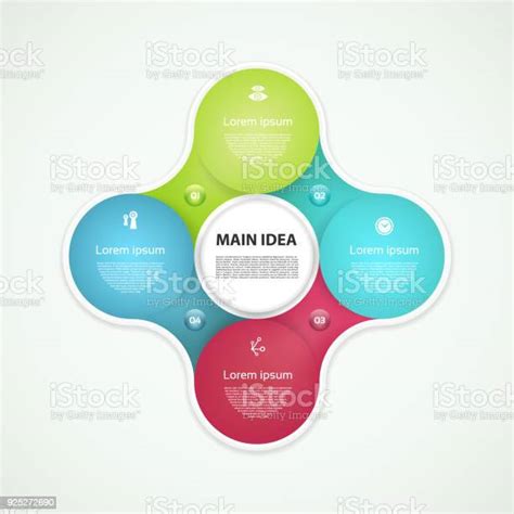 비즈니스를 위한 Infographic 템플릿입니다 4 단계 사이클 다이어그램 프로세스 다이어그램입니다 진행 다이어그램입니다 벡터