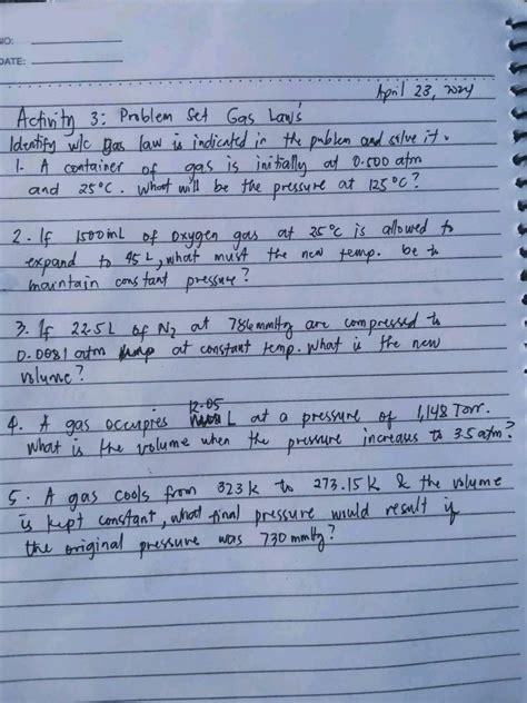 Apol 23 Wiry Activity 3 Problem Set Gas Laws StudyX