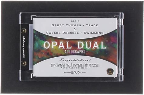 Gabby Thomas Caeleb Dressel 2022 Super Glow Opal Dual Autographs