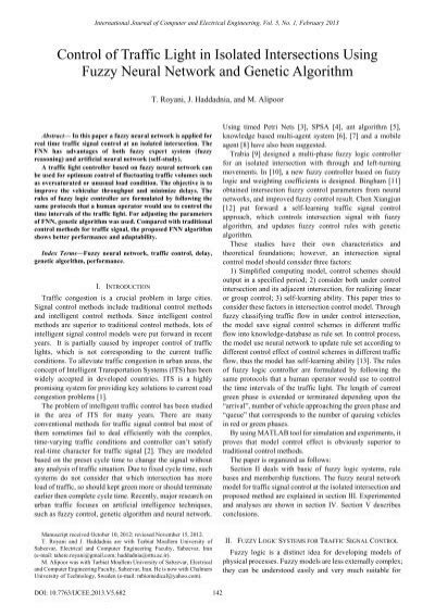 Control Of Traffic Light In Isolated Intersections Using Fuzzy Ijcee