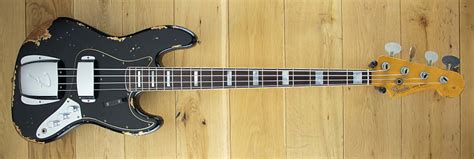 Fender Custom Shop Custom Jazz Bass Heavy Relic Aged Black Reverb