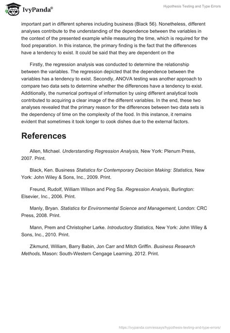 Hypothesis Testing And Type Errors Words Case Study Example