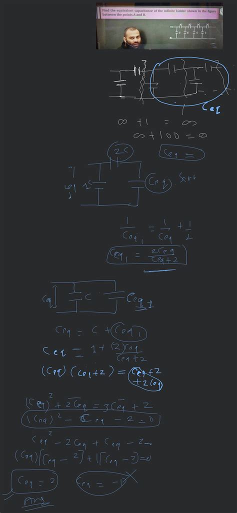 Find The Equivalent Capacitance Of The Infinite Ladder Shown In The Figur