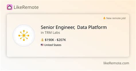 📩 Senior Engineer Data Platform At 🏢 Trm Labs Salary 💰190k 207k