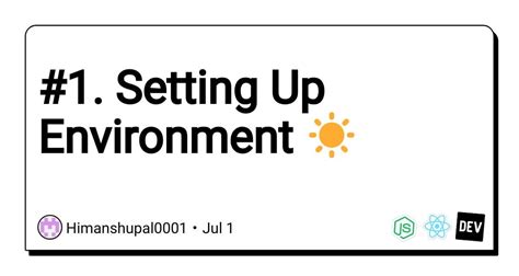 1 Setting Up Environment ☀ R Devto