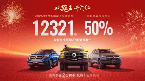 国内、出口销量双冠王 长城皮卡1月全球销售12321辆中国北方网