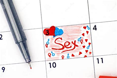 Reminder Sex In Calendar With Red Pen Stock Image Image Of Calendar Writing 107182071