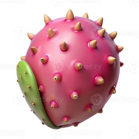 Pink Spiky 3d Render Fruit Illustration 53811204 Png