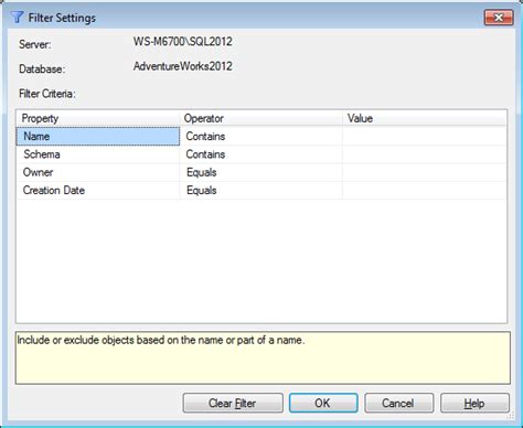 Object Explorer Filtering Day 20 SQLServerCentral