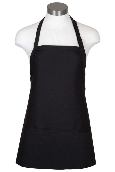 Black Bib Adjustable Apron 3 Pockets Apronwarehouse