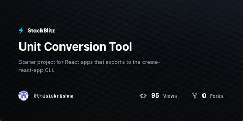 Unit Conversion Tool Stackblitz