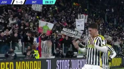 Gol Vlahovic Il Serbo Sblocca Juve Inter Con L1 A 0 Video Inter