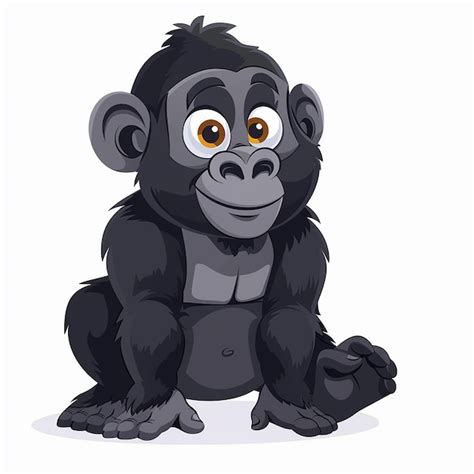 Premium Photo SweetEyed Gorillas Cartoon Characters On White Background
