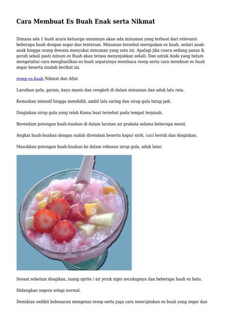 PDF Cara Membuat Es Buah Enak Serta Nikmat DOKUMEN TIPS