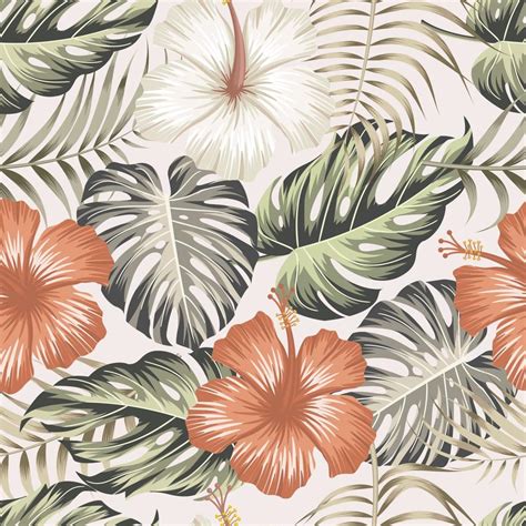 Floral Seamless Pattern With Leaves Tropical Background 11892081