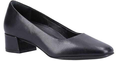 Hush Puppies Alina Court Shoe Leather Heels In Blue Lyst