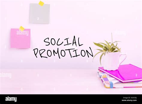 Text Sign Showing Social Promotion Business Approach Advancing