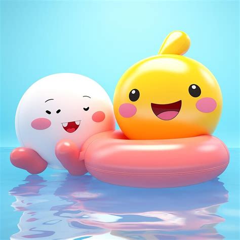 Premium Photo 3d Rendered Adorable Inflatable Pool Toys