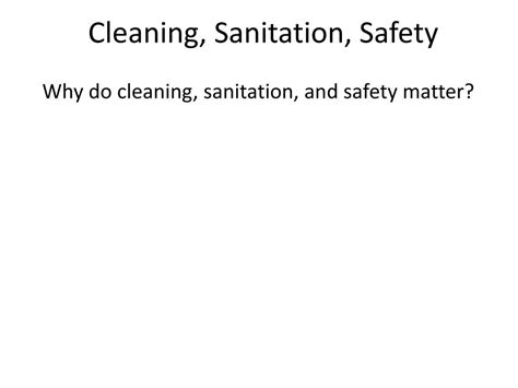 Ppt Cleaning Sanitation Safety Powerpoint Presentation Free
