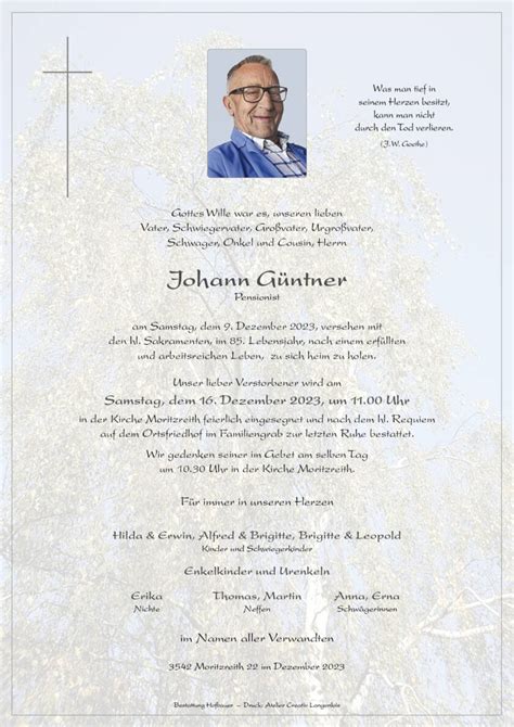 Güntner Johann Bestattung Hofbauer