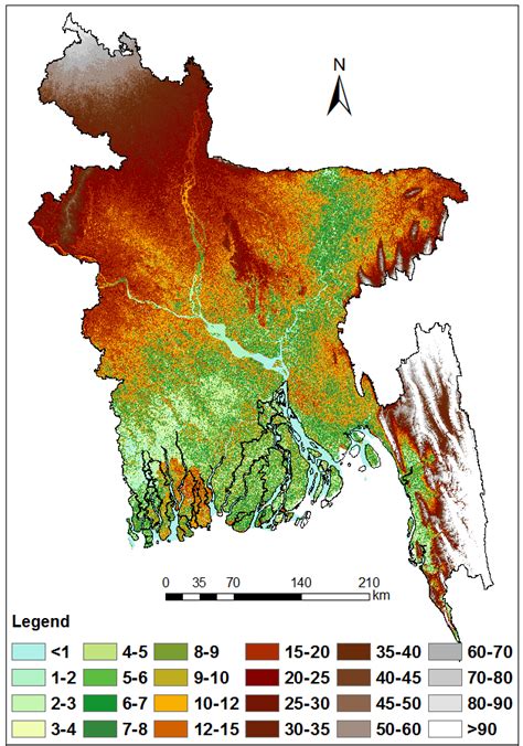 Digital Elevation Model Of Bangladesh Download Scientific Diagram