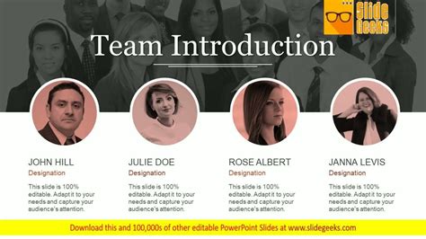 Team Introduction Ppt Powerpoint Presentation Pictures Slide Youtube