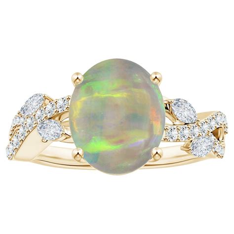 Customizable Angara Nature Inspired Gia Certified Opal Ring In Platinum