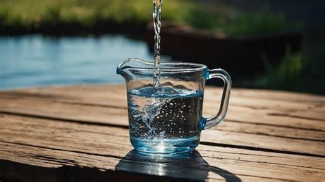Fill A Glass To The Brim With Water Premium Ai Generated Image